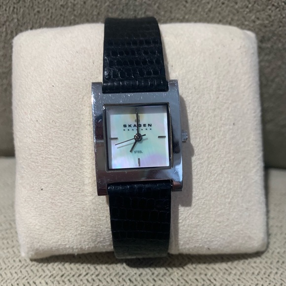 Skagen Denmark | Accessories | Skagen Denmark Womens Steel Square Mother Of Pearl Face With ...